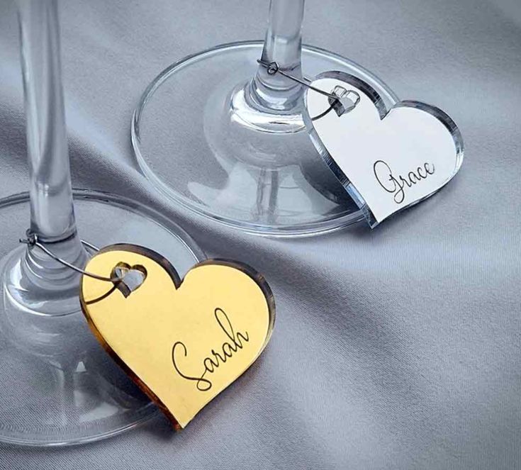 Personalised Champagne Glass Name Tags – MuvCrafted